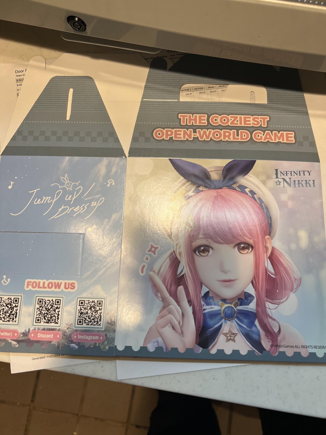 Infinity Nikki Ad On Popcorn Box – Aaron's Blog – Somewhat Unassuming